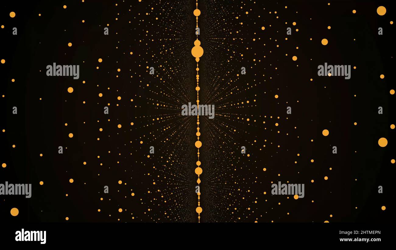 Abstract background with animation moving of dots. Magic flickering dots or glowing flying ...