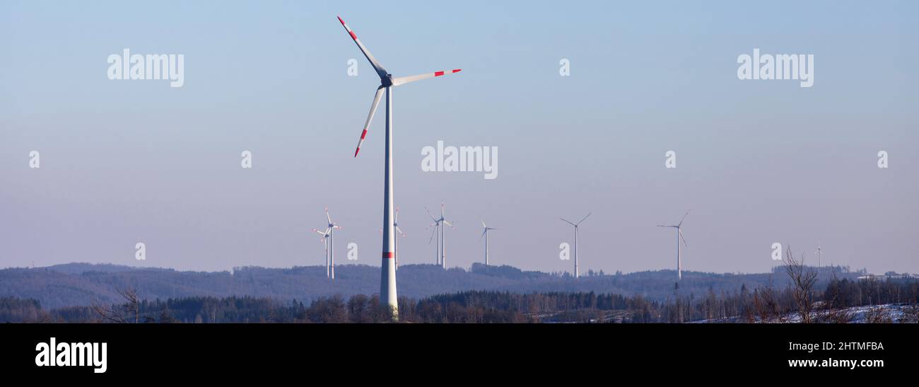 a wind turbine park panorama Stock Photo - Alamy