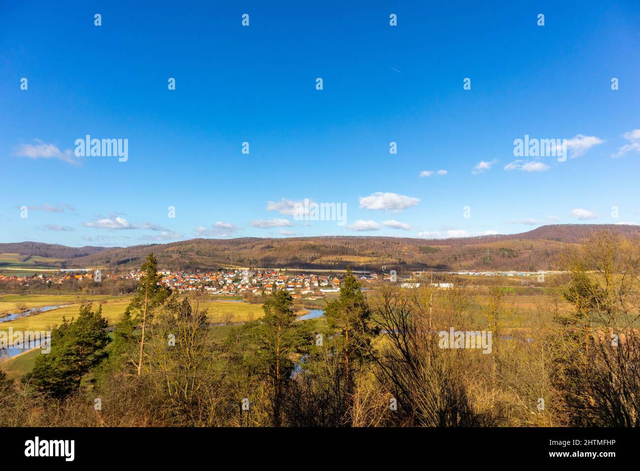 Spring walk around the Brandenburg castle ruins in the beautiful Werra ...