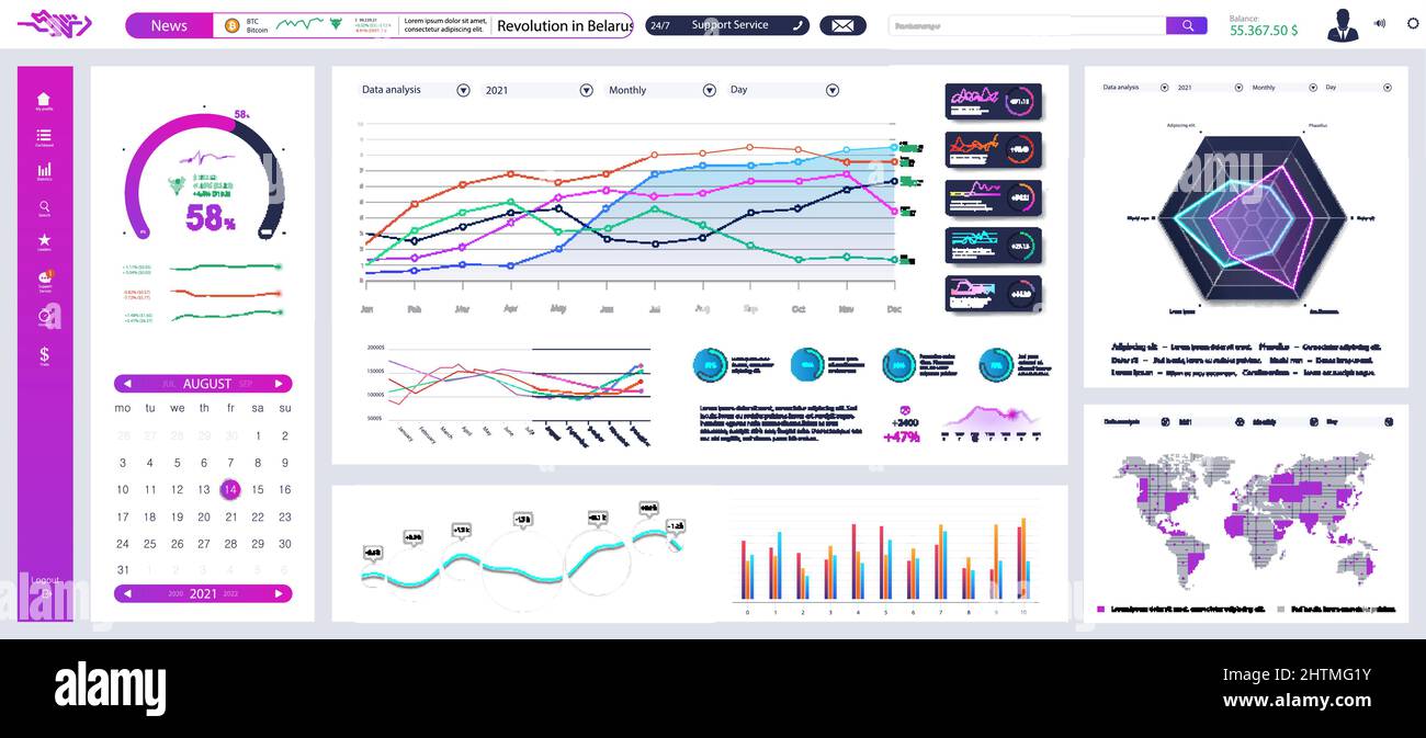 Modern dashboard UI design for any site purposes Stock Vector Image ...