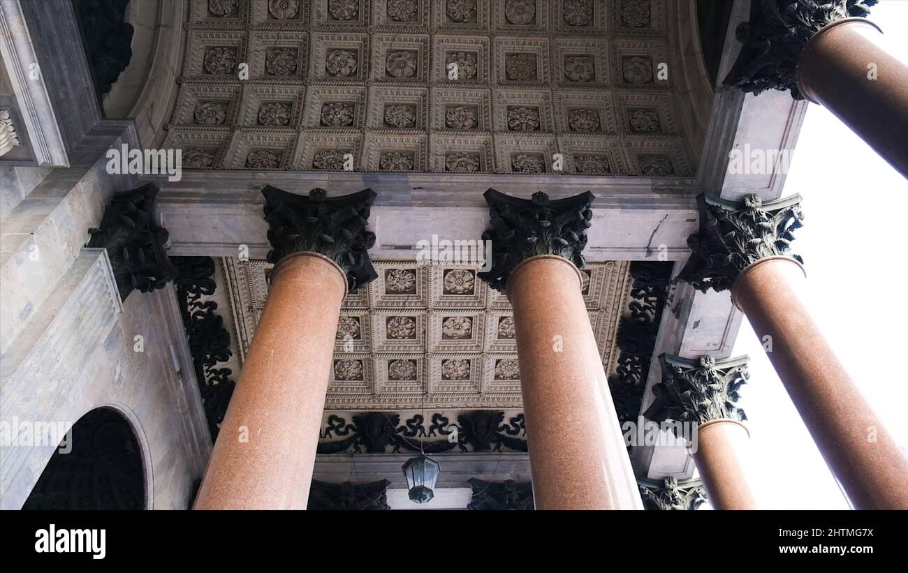Domed ceiling lined with tiles. Concept. Bottom view of Cathedral's ...