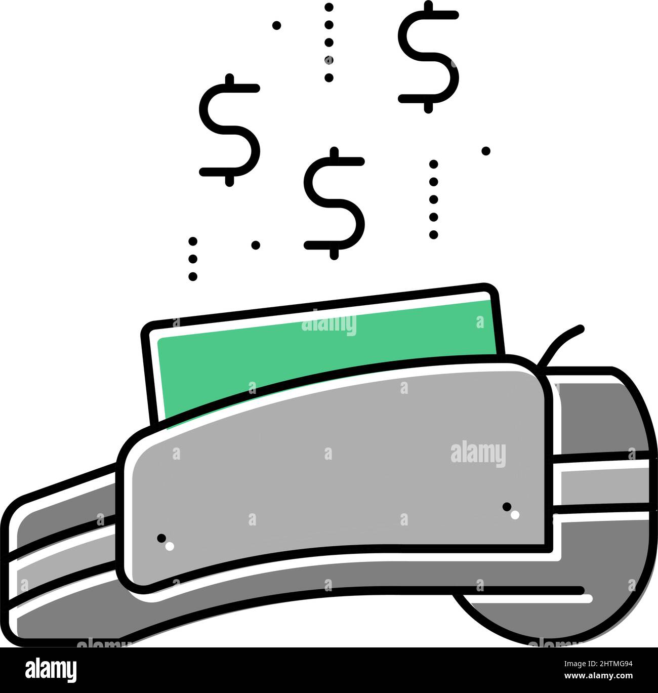 electronic money transfer pos terminal color icon vector illustration ...