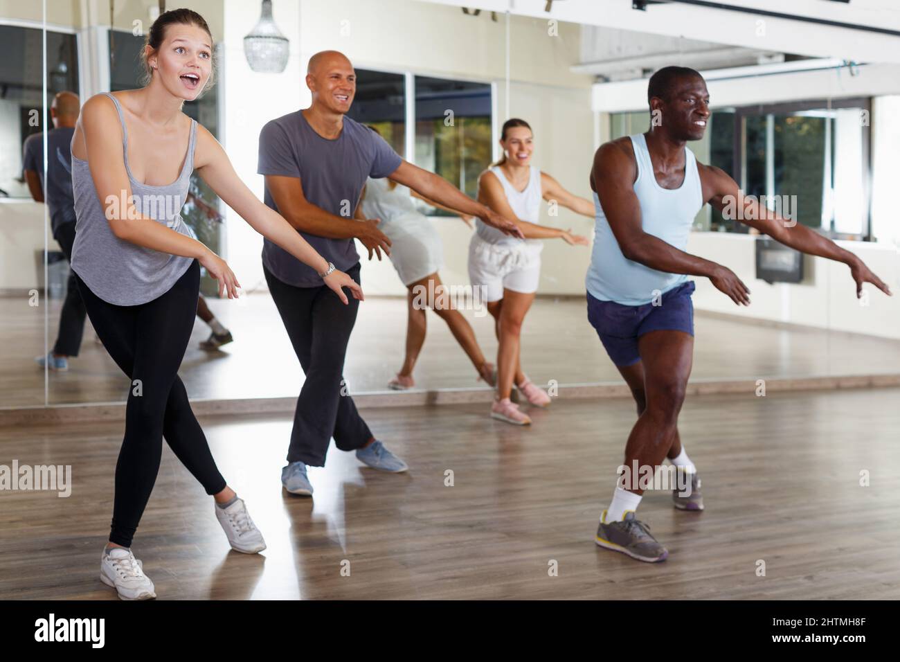 dancing people practicing vigorous swing Stock Photo - Alamy
