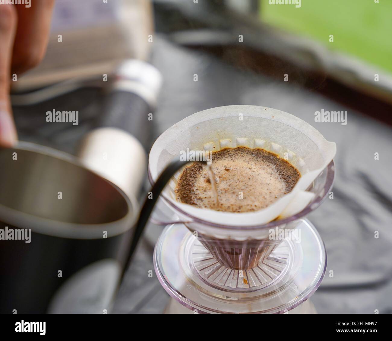 Pour over coffee brewing method Stock Photo - Alamy
