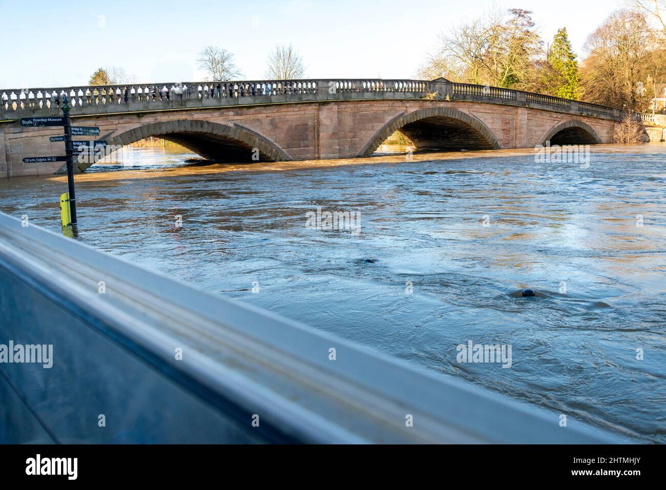 Next To Bewdley River Bridge During Critically High River Levels