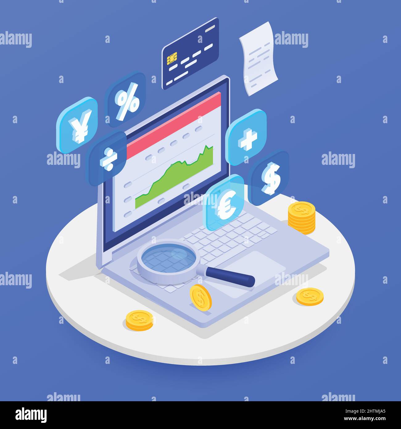 Accounting and financial audit composition with inspection symbols ...