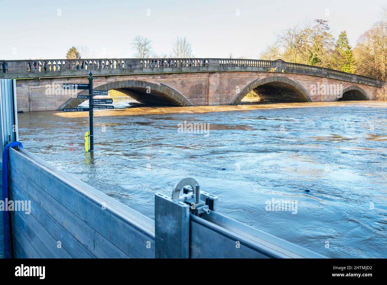 Next To Bewdley River Bridge During Critically High River Levels