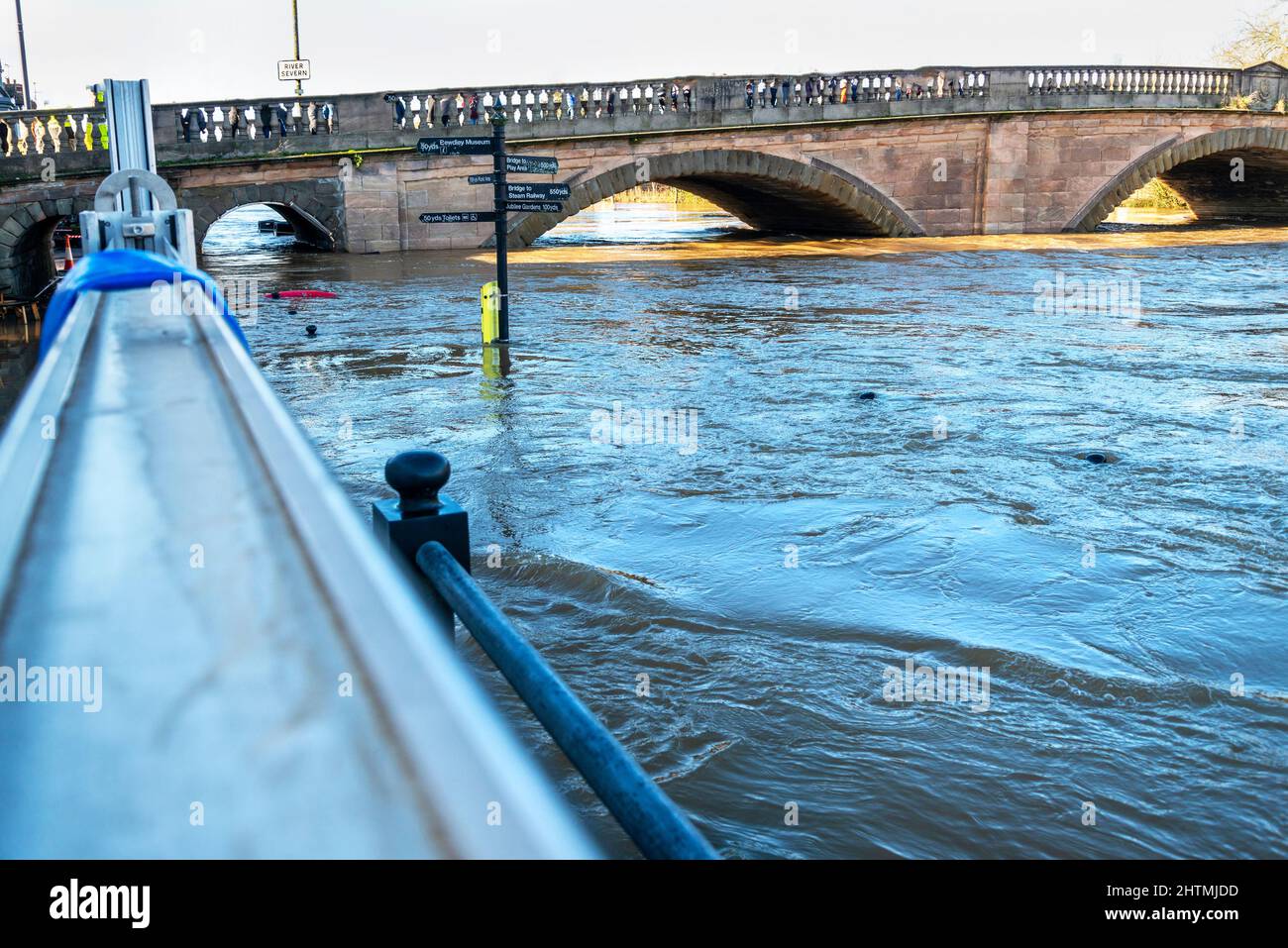 Next To Bewdley River Bridge During Critically High River Levels
