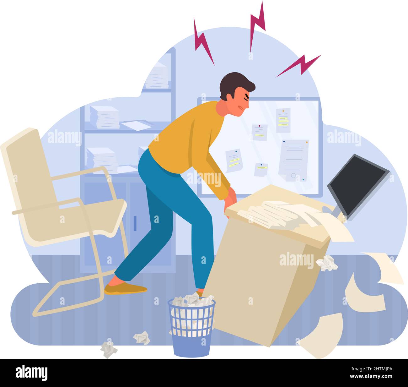 Professional burnout syndrome composition with aggressive male ...