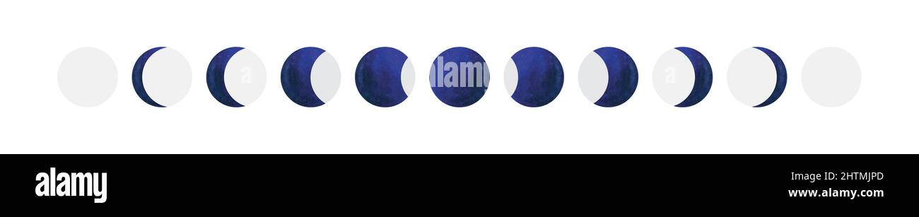 Dark Blue Moon Phases Illustration Stock Vector Image & Art - Alamy