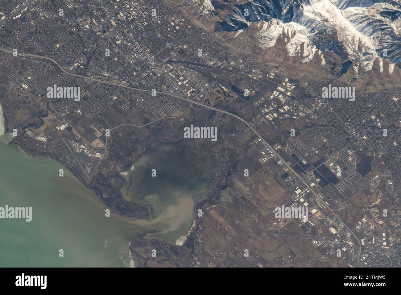 International Space Station, EARTH ORBIT. 13 February, 2022. The city of Provo, Utah, on Utah ...