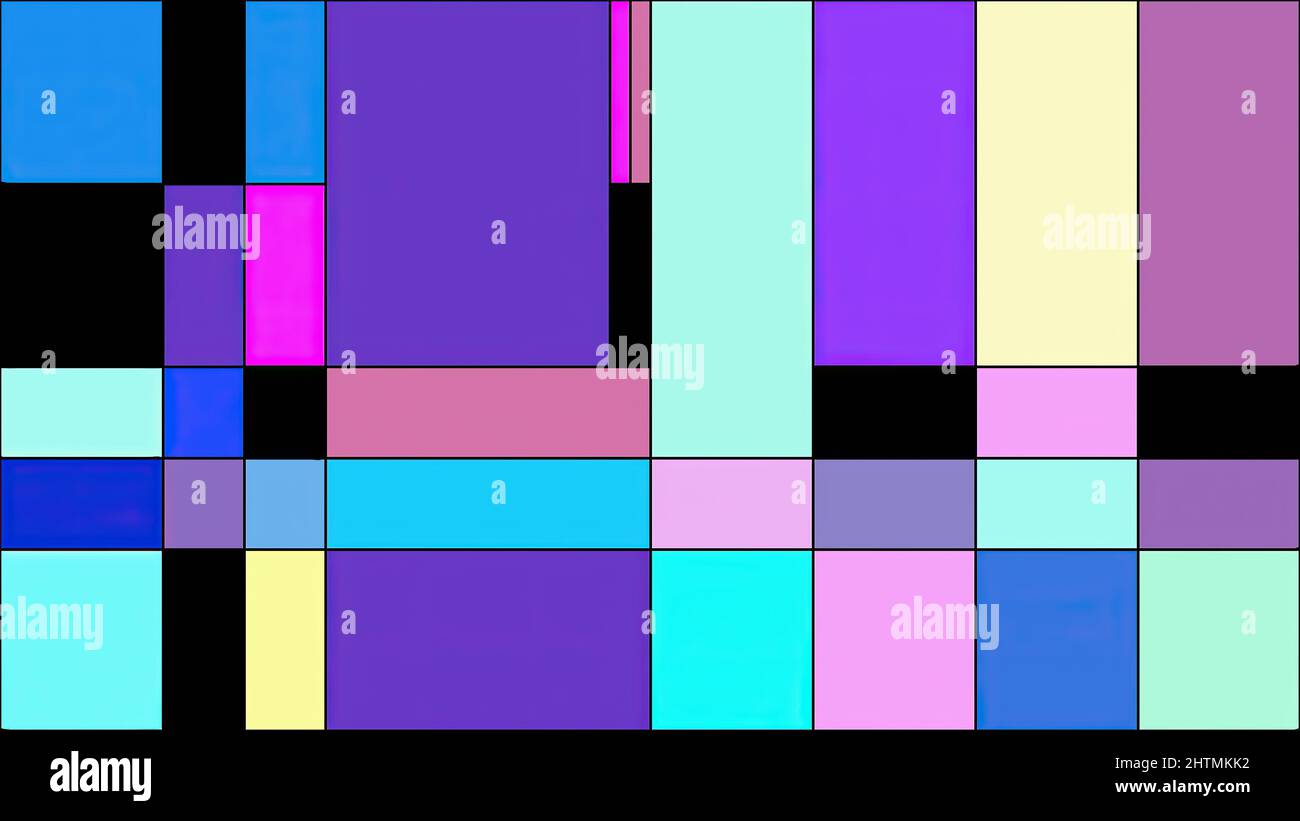 Colorful rectangles mondrian style art illustration Stock Photo - Alamy