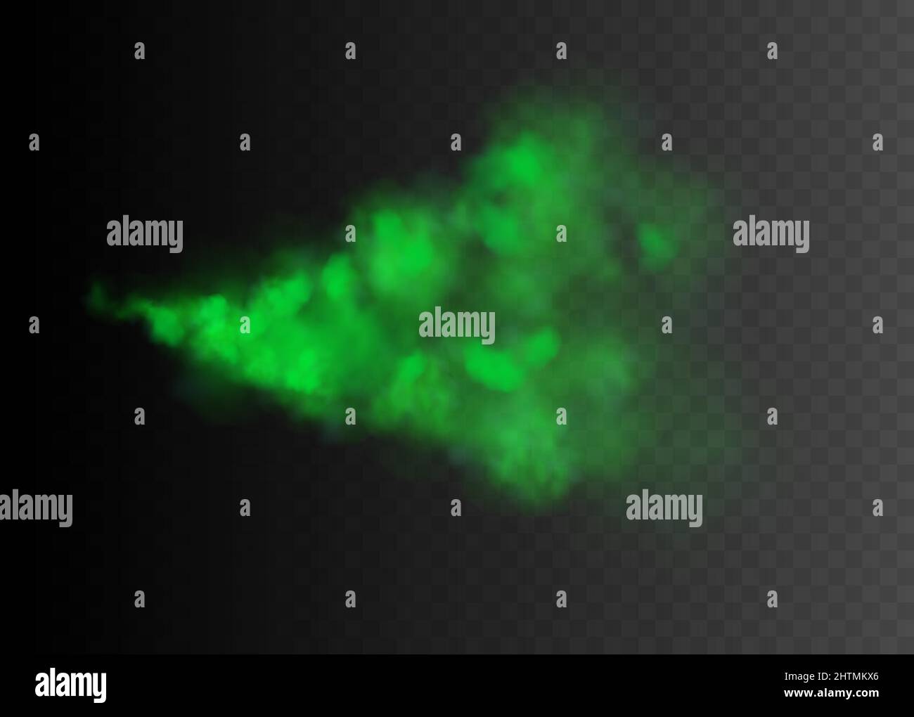 Realistic colored green cloud of toxic poisonous smoke or steam on ...