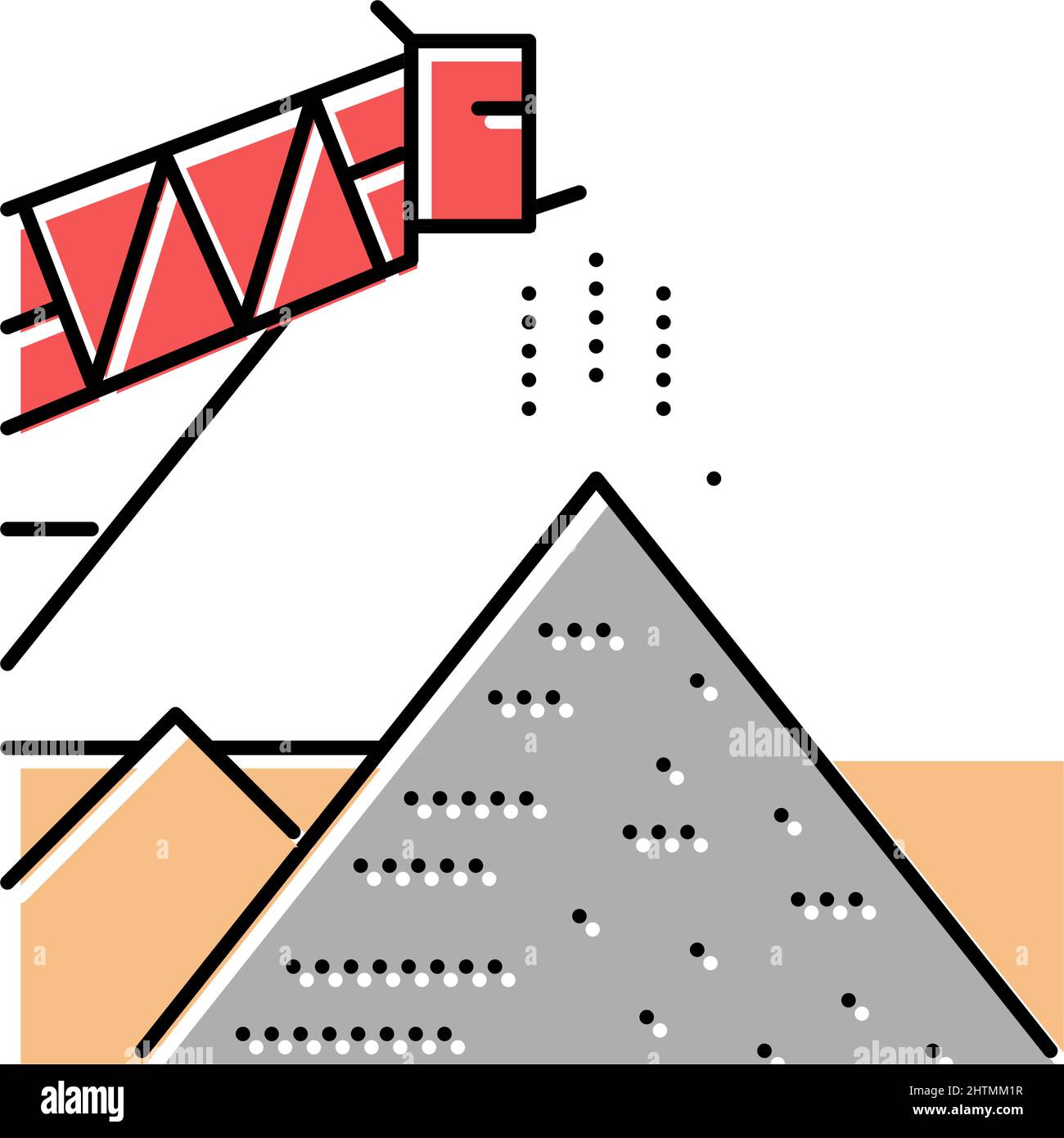 loading stone machine tower color icon vector illustration Stock Vector ...