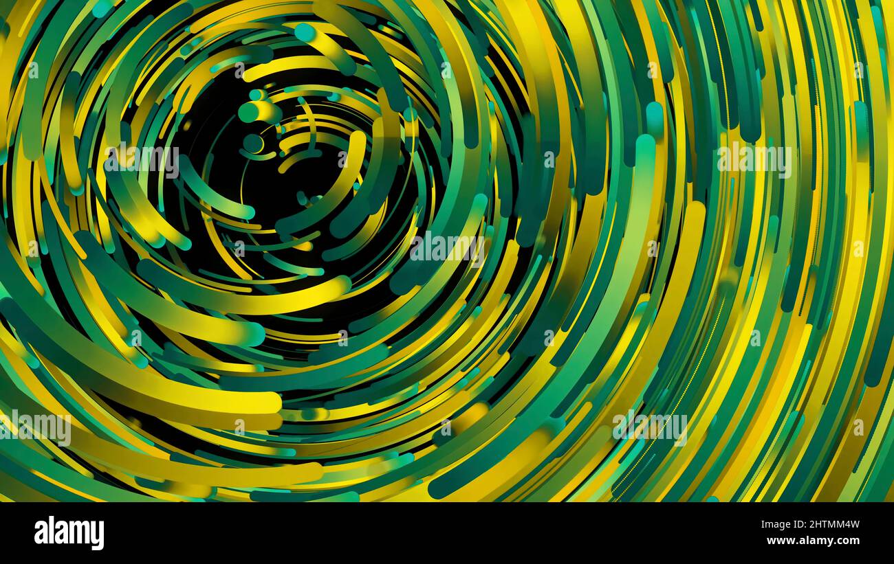 Abstract animation of multicolored bold spirals rotating in the circle ...