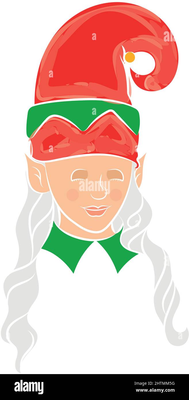 Isolated cute christmas female elf avatar Vector Stock Vector Image ...