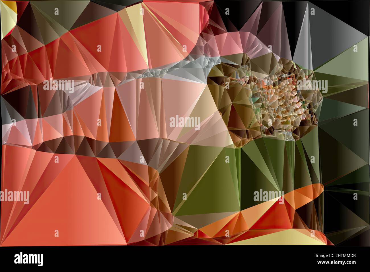 Artwork of abstract composition made with geometrical shapes and ...