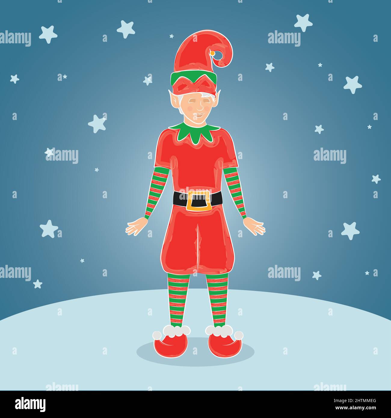 Isolated male elf winter cartoon with traditional clothes Vector Stock ...