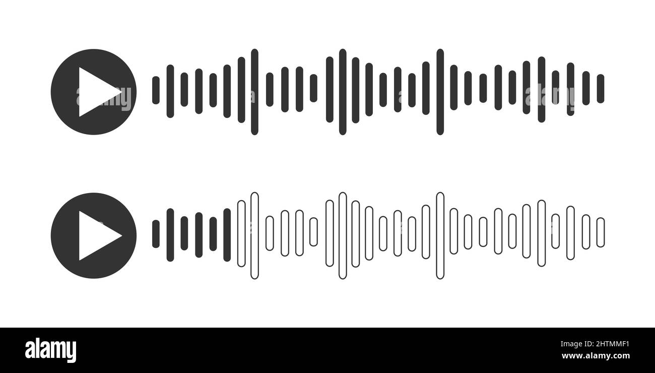 Voice message icons. Audio chat, radio, podcast interface with speech ...