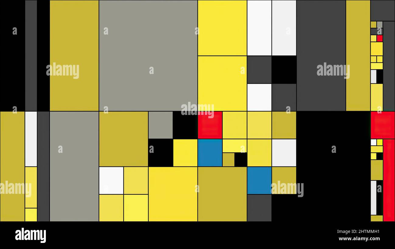 Colorful rectangles mondrian style art illustration Stock Photo - Alamy