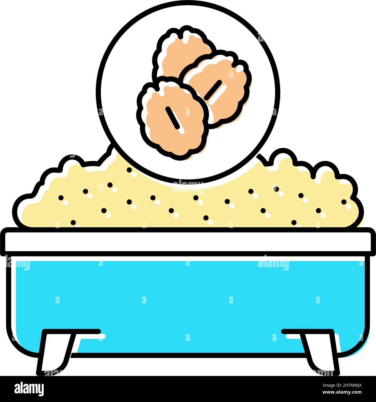 oatmeal baths dry skin color icon vector illustration Stock Vector ...