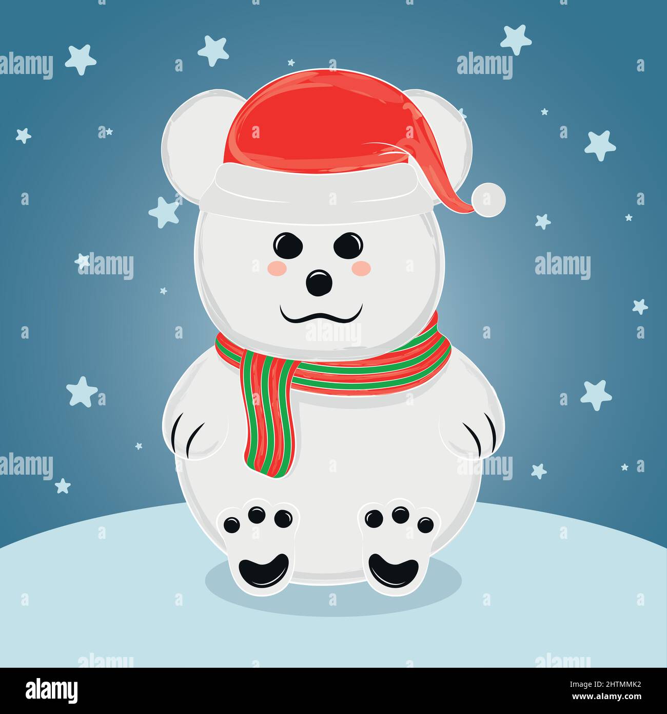 Isolated cute bear cartoon on a winter landscape Vector Stock Vector ...