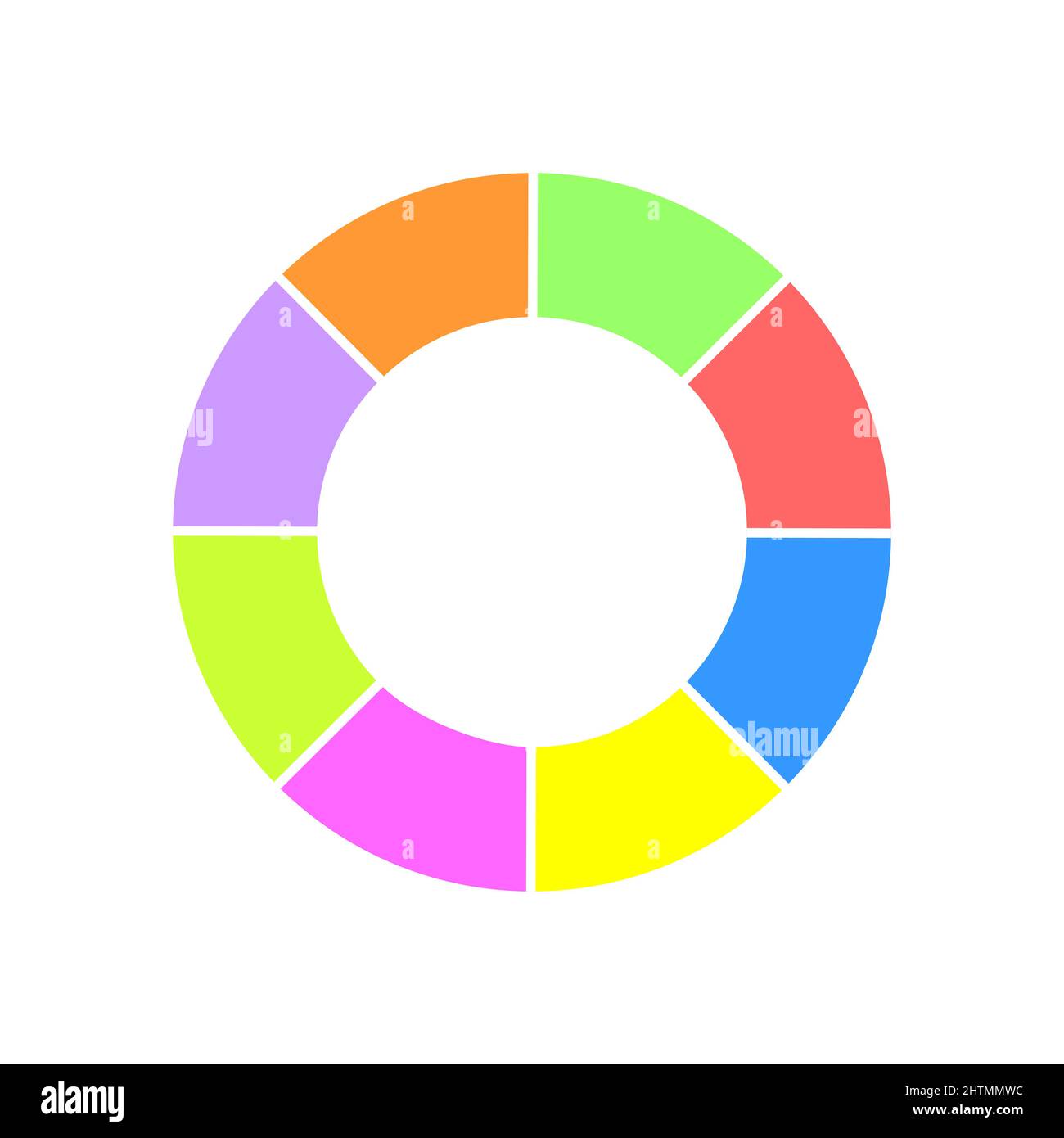 Donut chart. Colorful round diagram segmented in 8 sectors. Infographic ...