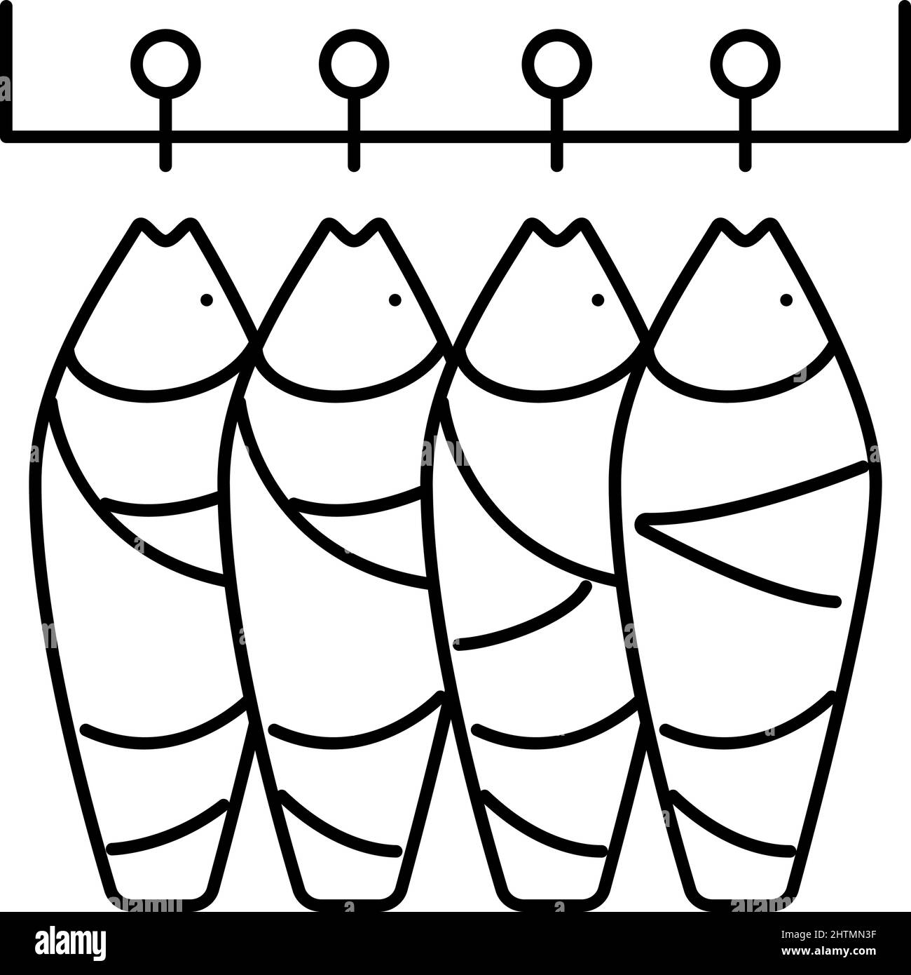 tuna fish carcasses line icon vector illustration Stock Vector Image ...