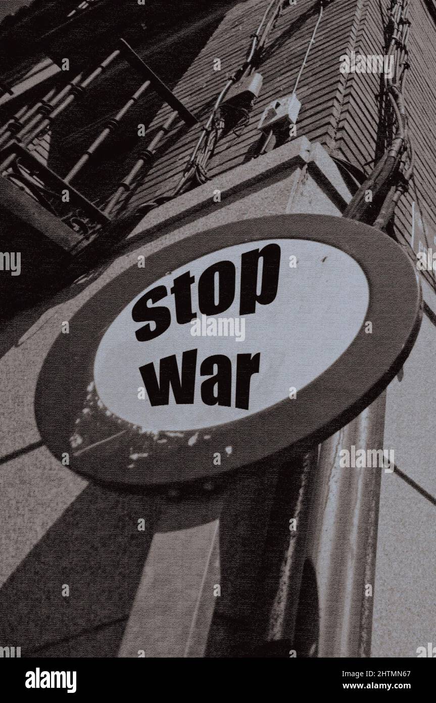 Creative and original Stop the War photo illustration Stock Photo - Alamy