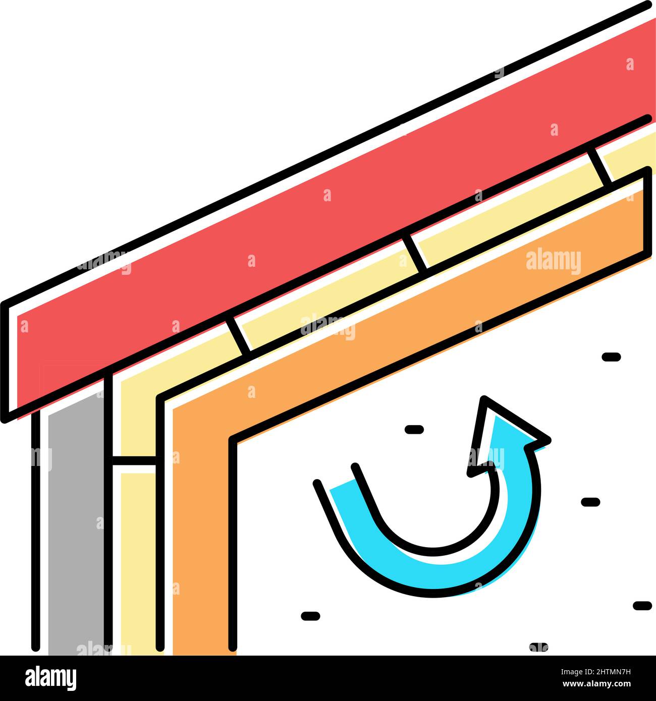 roof insulation with mineral wool color icon vector illustration Stock ...
