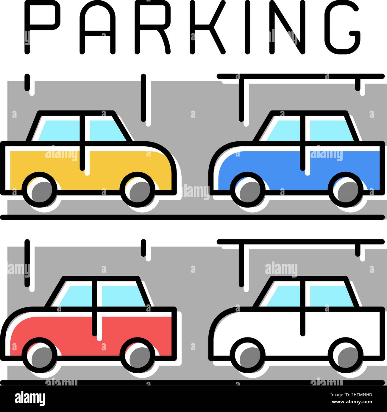 multilevel parking color icon vector illustration Stock Vector Image ...