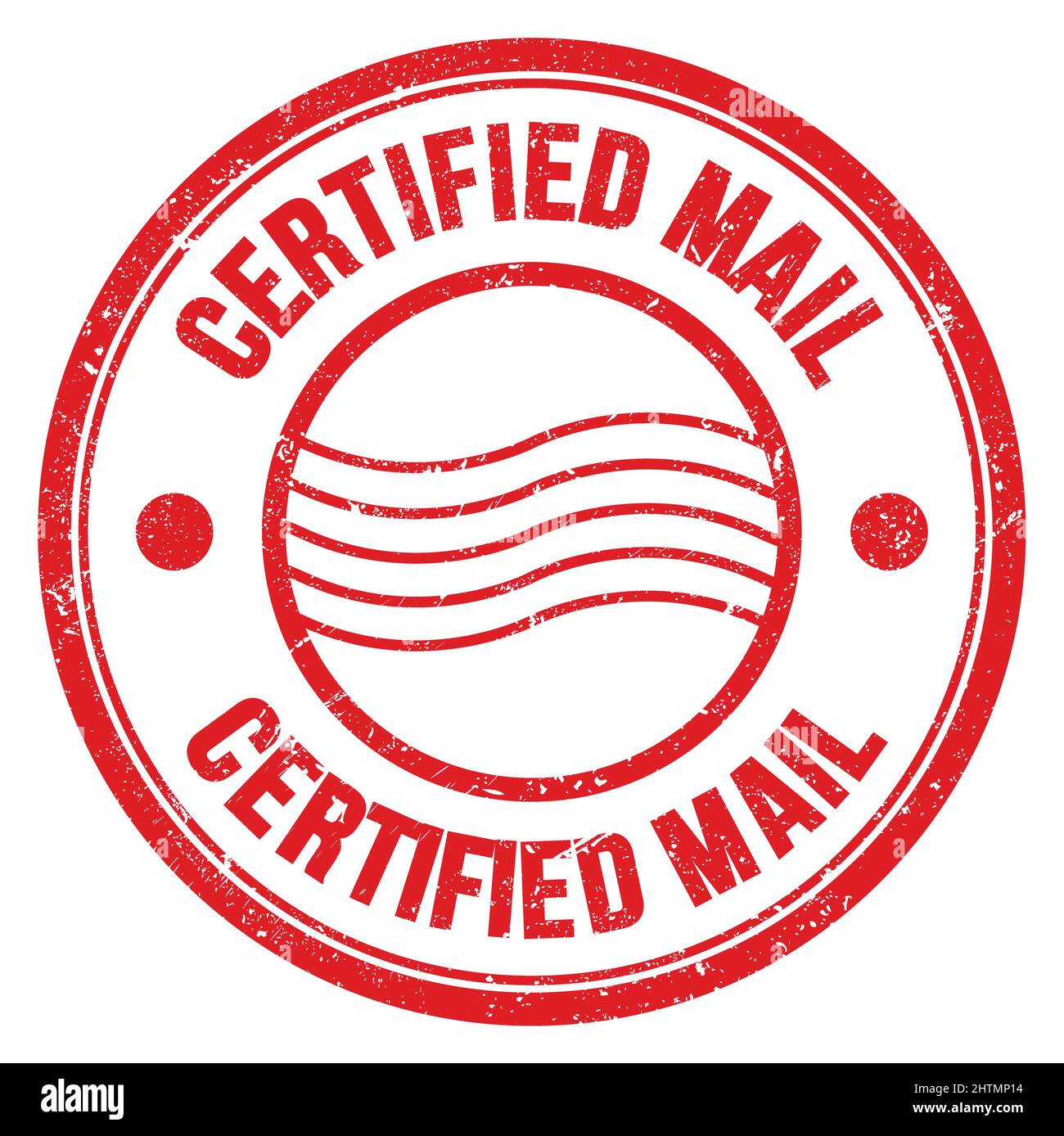 CERTIFIED MAIL word written on red round postal stamp sign Stock Photo ...
