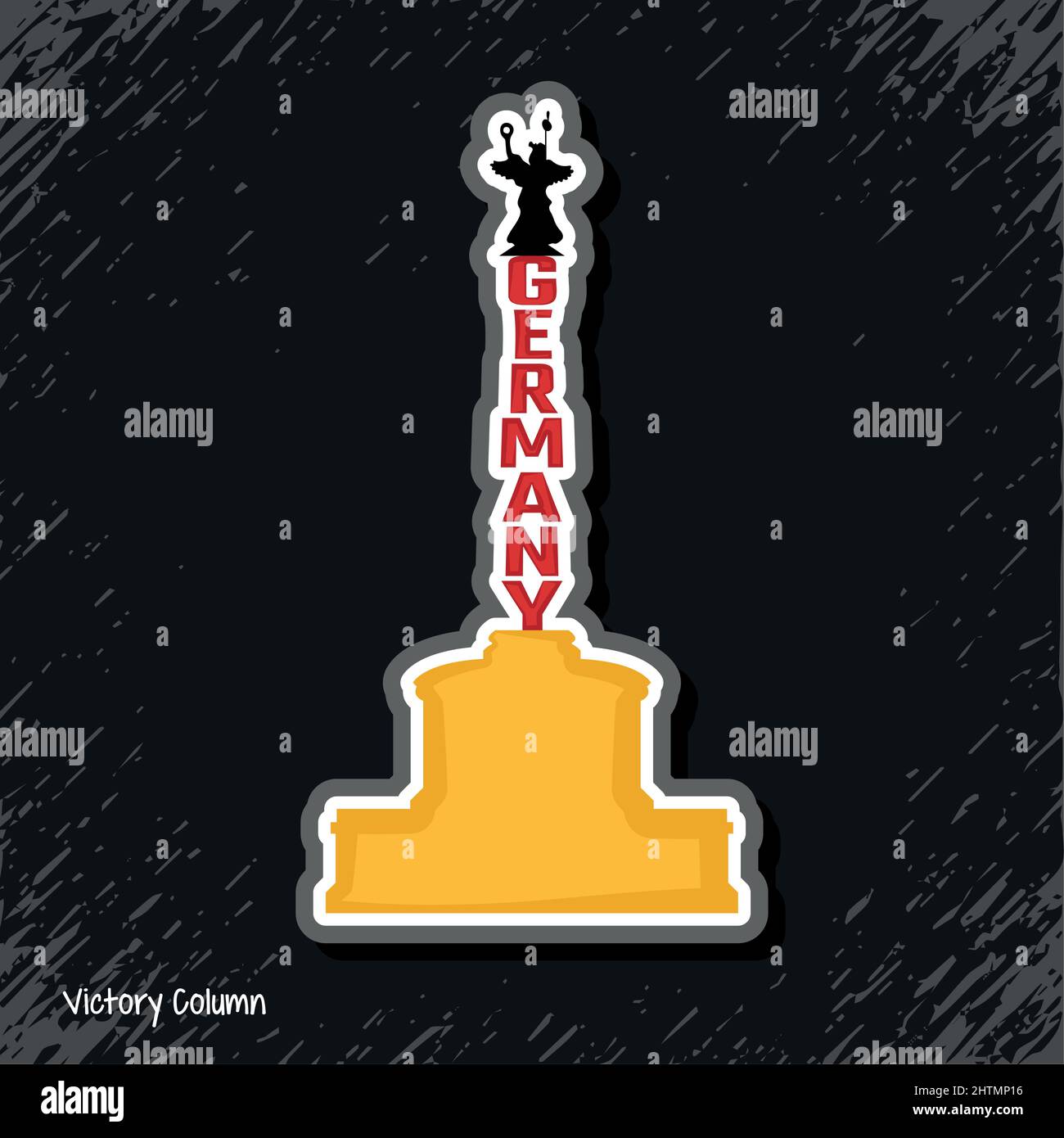 Victory column landmark with the colors of the German flag Vector Stock ...