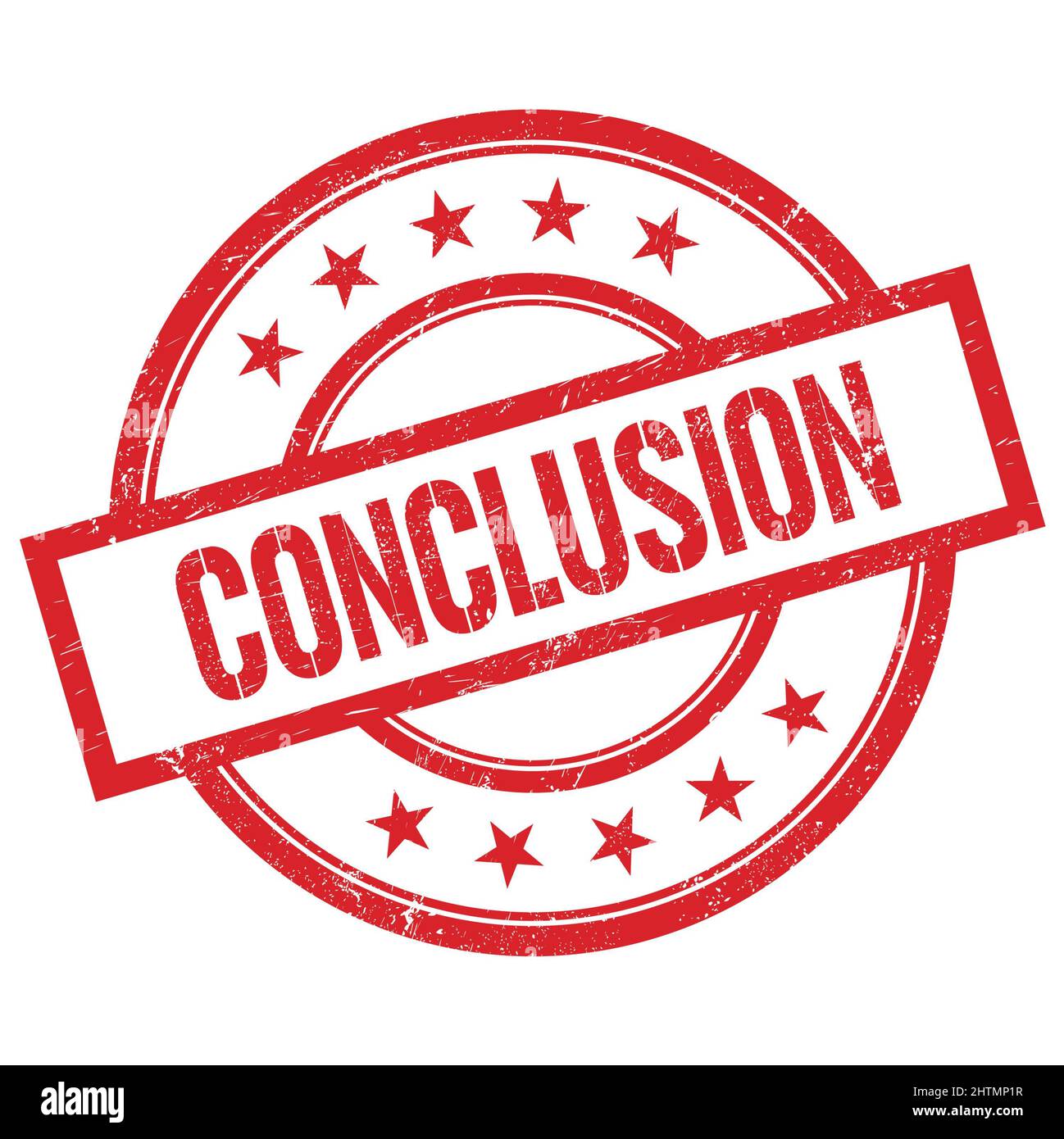 CONCLUSION text written on red round vintage rubber stamp Stock Photo ...