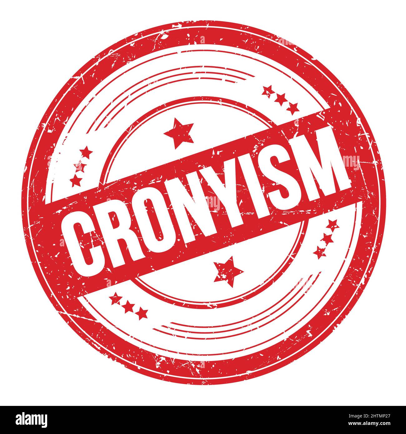 CRONYISM text on red round grungy texture stamp Stock Photo - Alamy
