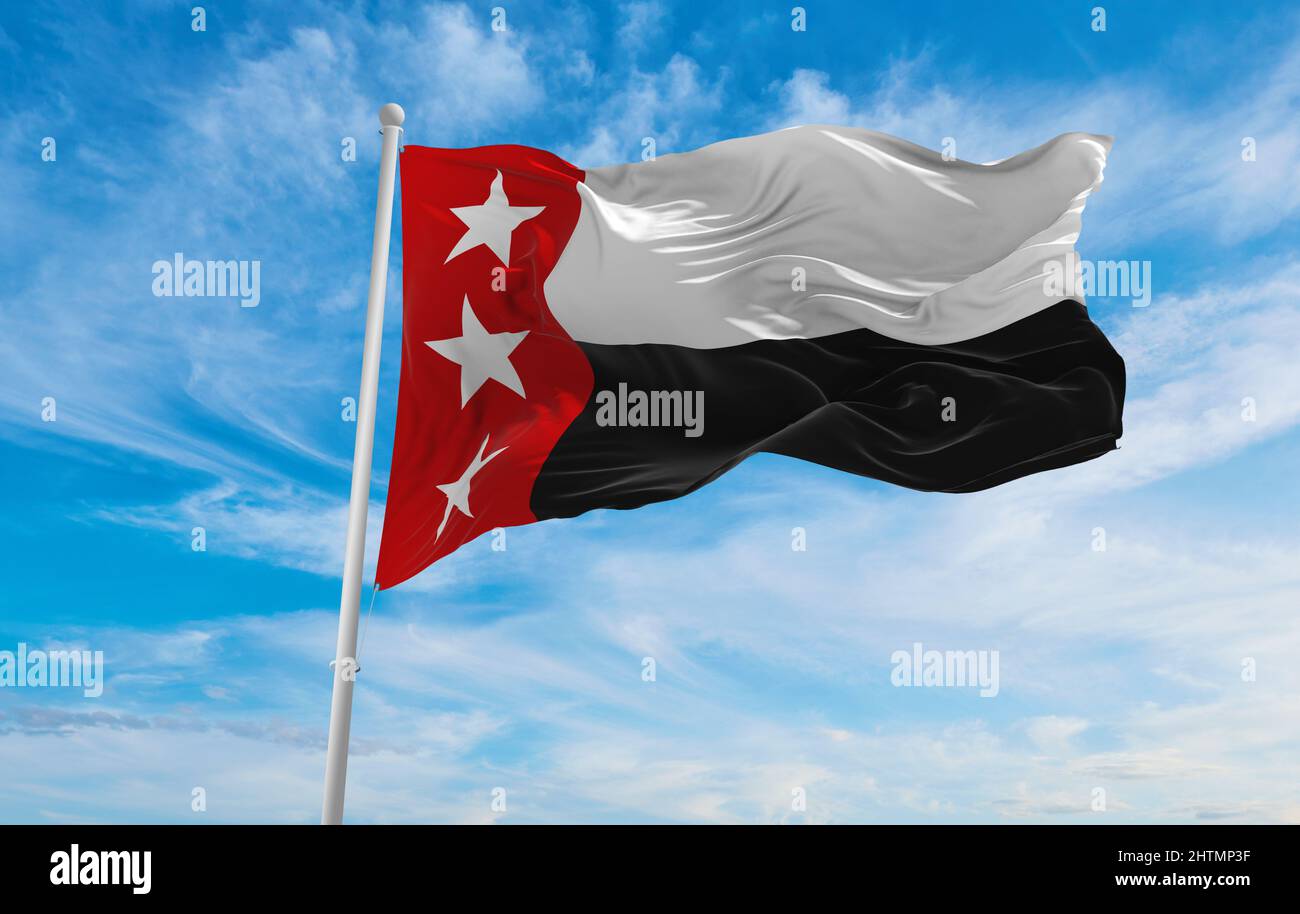 flag of Republic of the Rio Grande , Mexico at cloudy sky background on ...