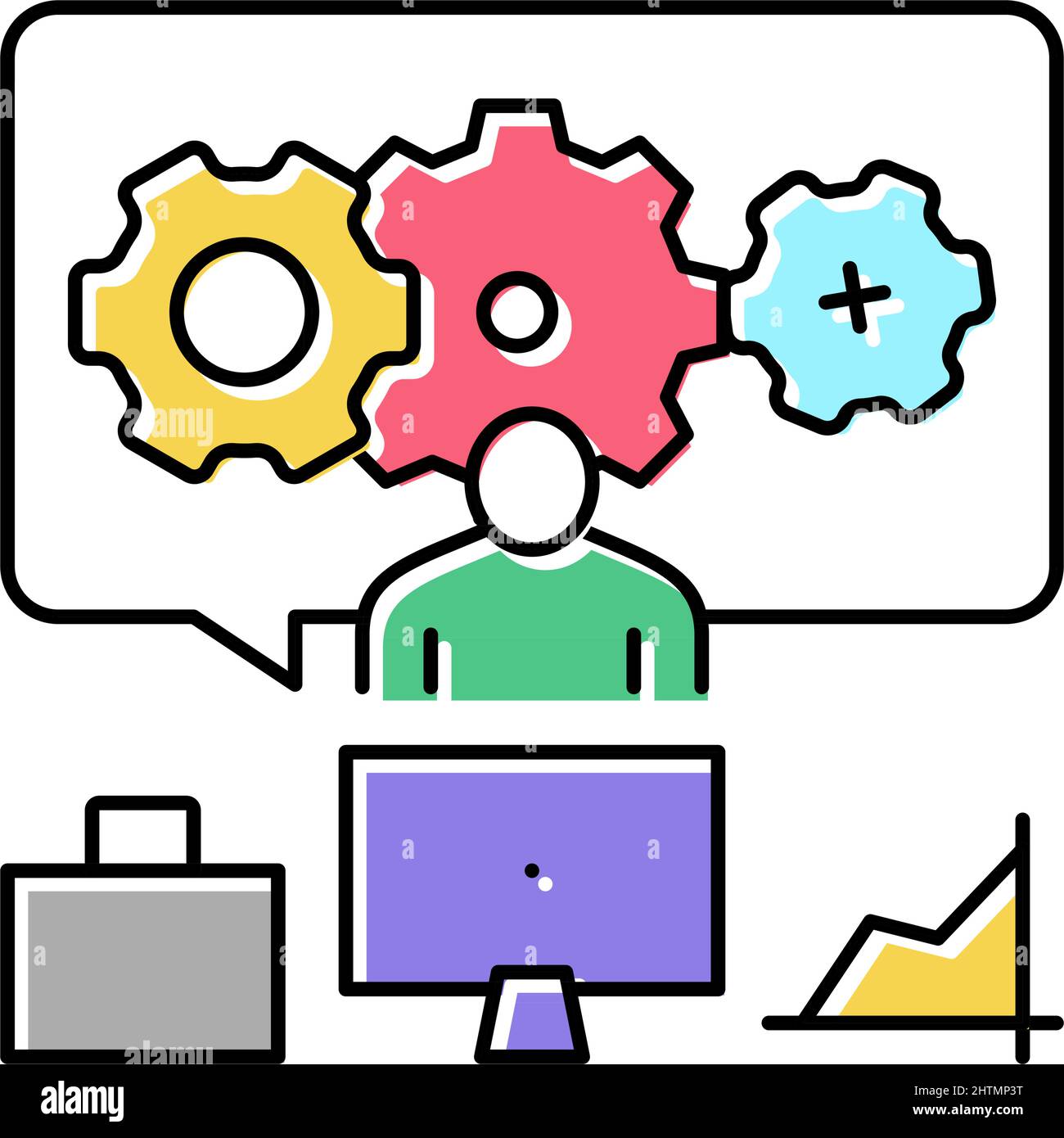 gear working process color icon vector illustration Stock Vector Image ...