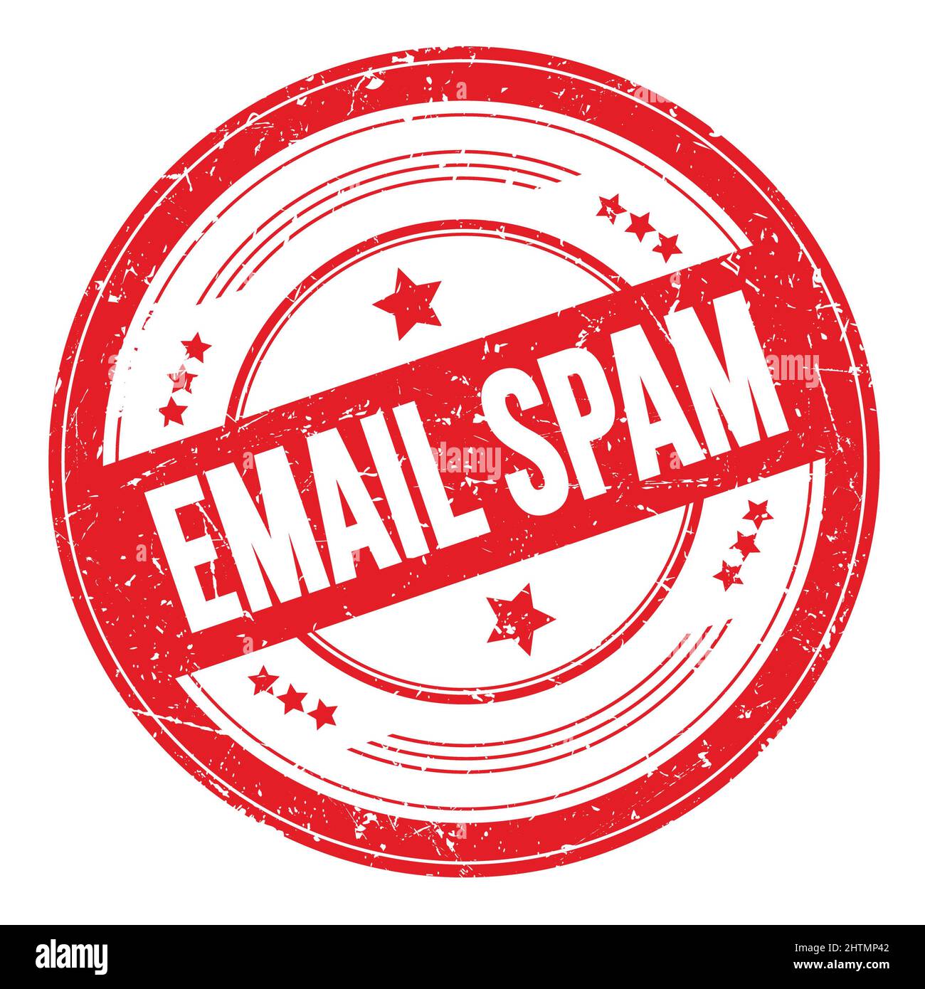 EMAIL SPAM text on red round grungy texture stamp Stock Photo - Alamy