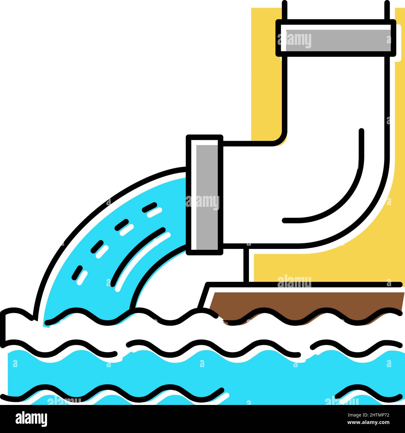 water flowing from drainage pipe color icon vector illustration Stock Vector Image & Art - Alamy