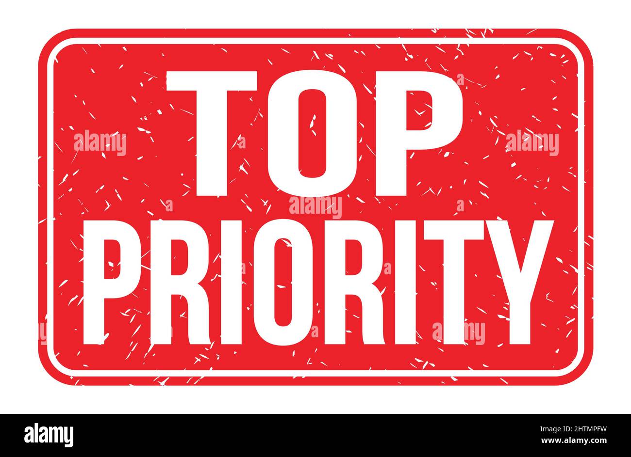 TOP PRIORITY, words written on red rectangle stamp sign Stock Photo - Alamy