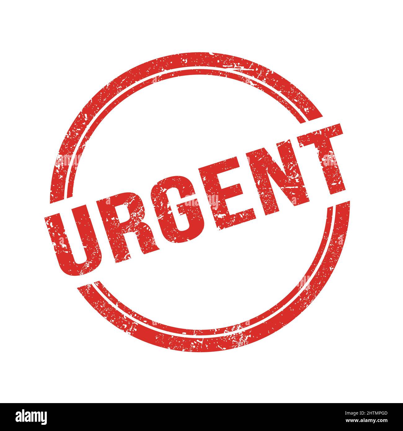 URGENT text written on red grungy vintage round stamp Stock Photo - Alamy