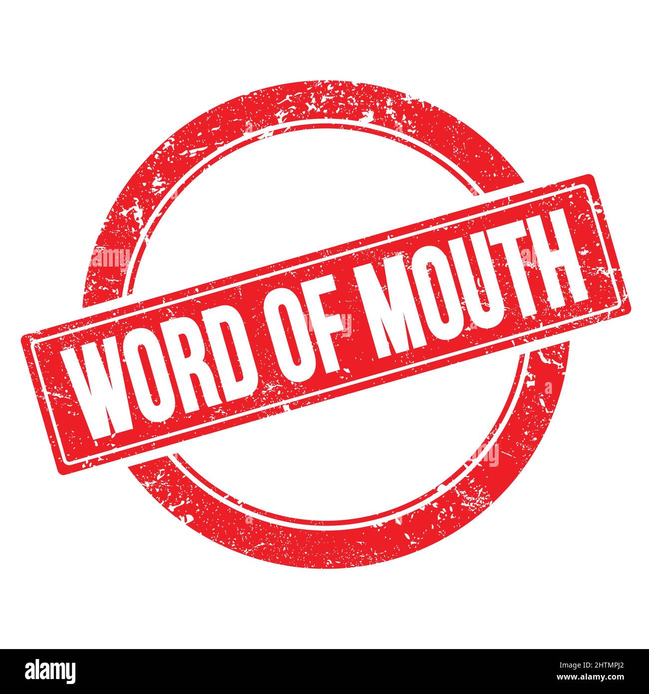 WORD OF MOUTH text on red grungy round vintage stamp Stock Photo - Alamy
