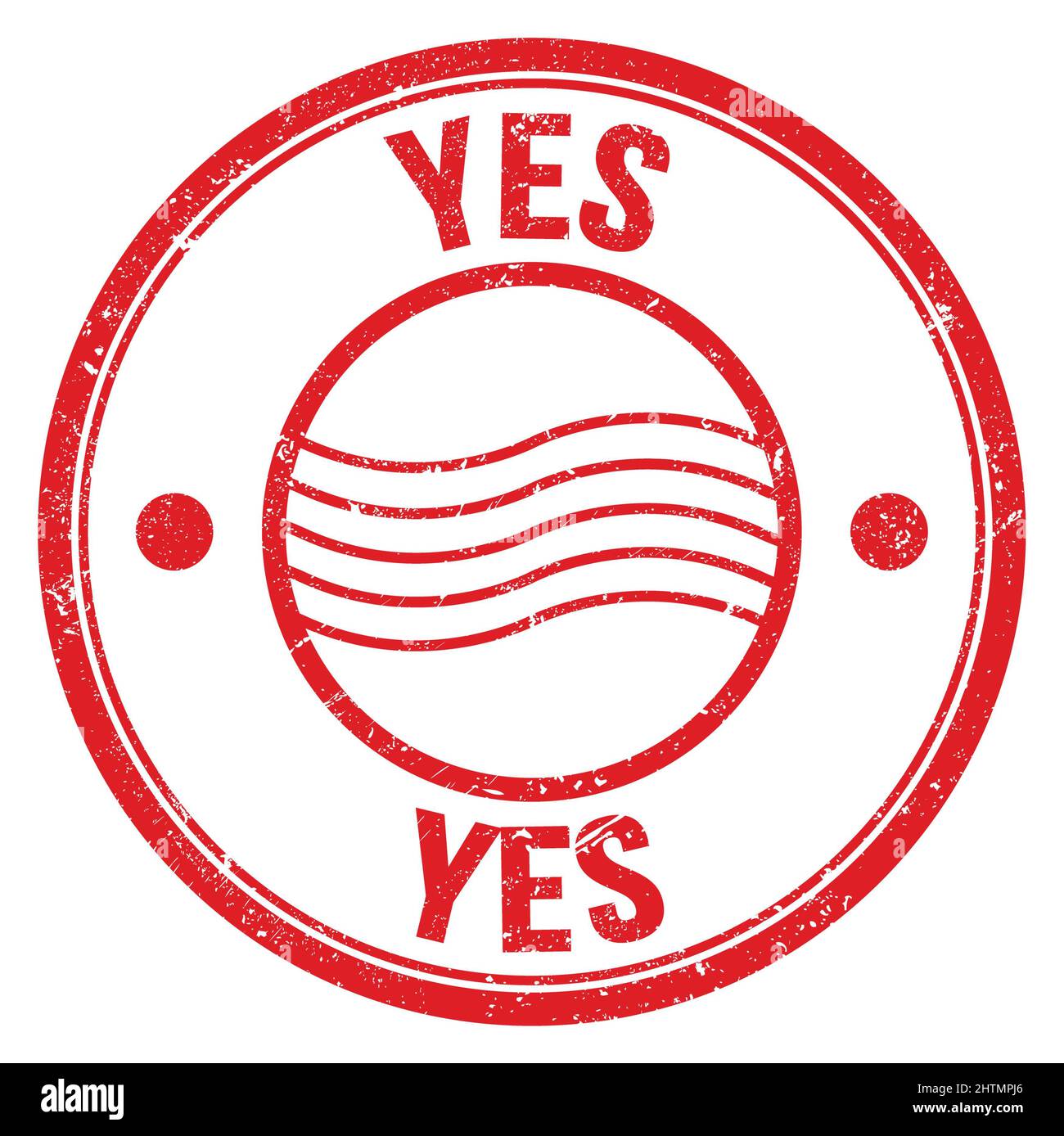 YES word written on red round postal stamp sign Stock Photo - Alamy