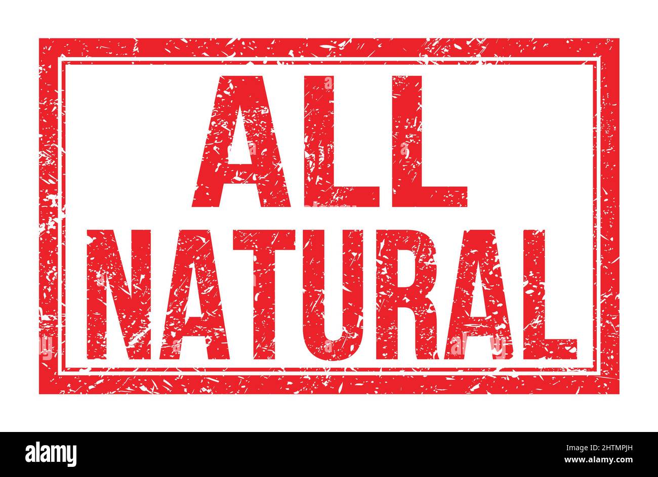 ALL NATURAL, words written on red rectangle stamp sign Stock Photo - Alamy