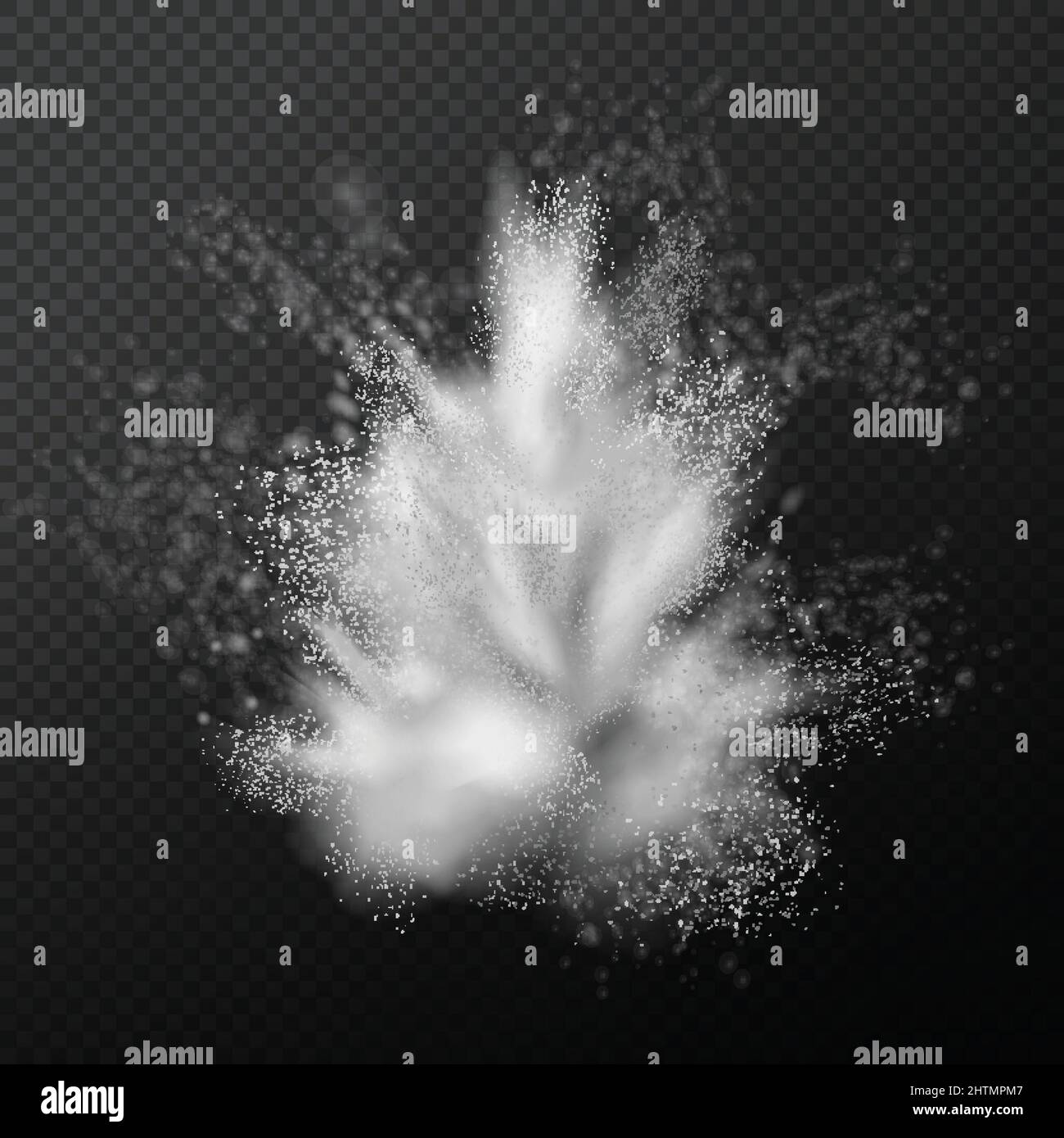 Explosion realistic composition with transparent background and ...