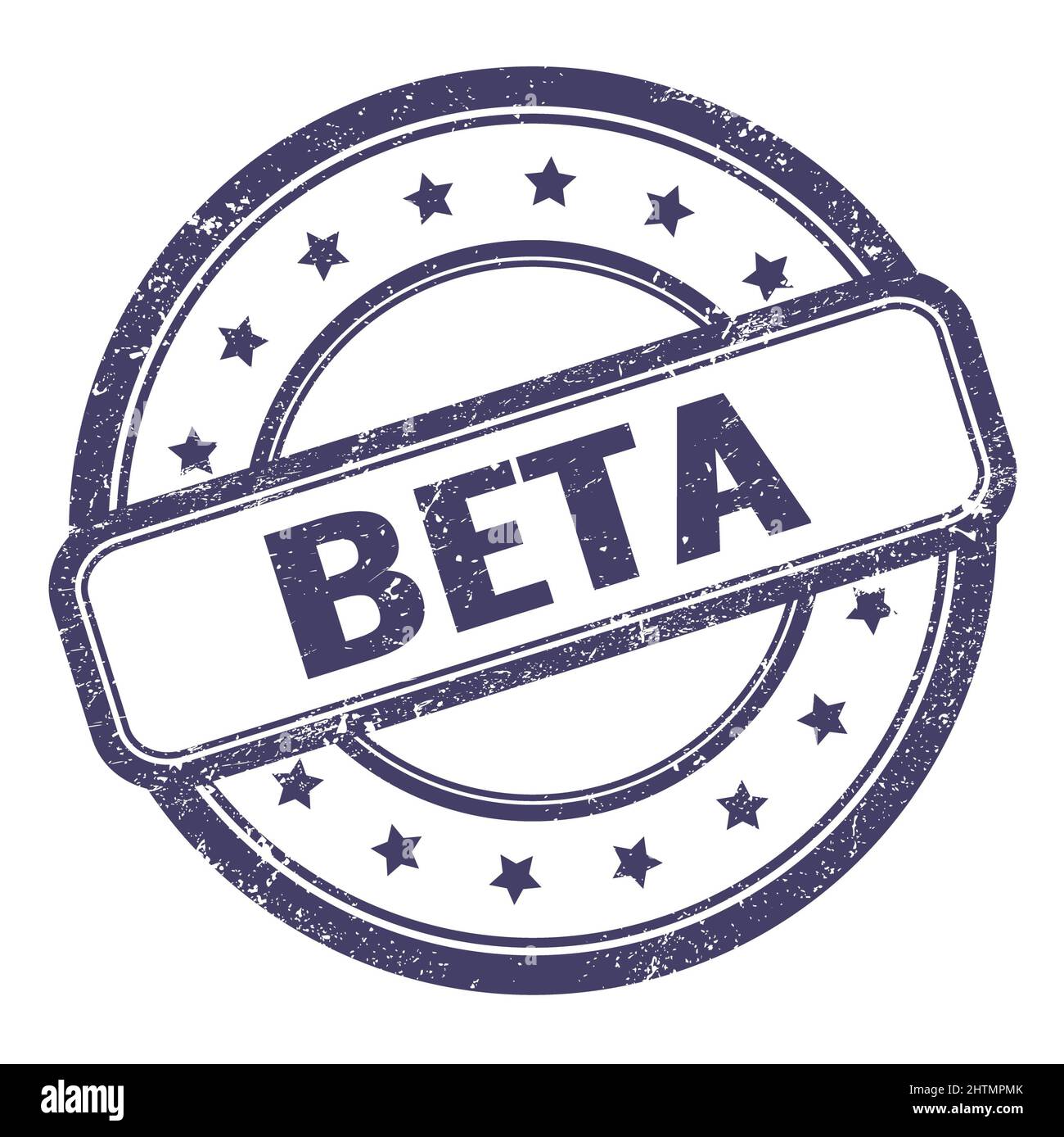 BETA, word written on blue round stamp Stock Photo - Alamy
