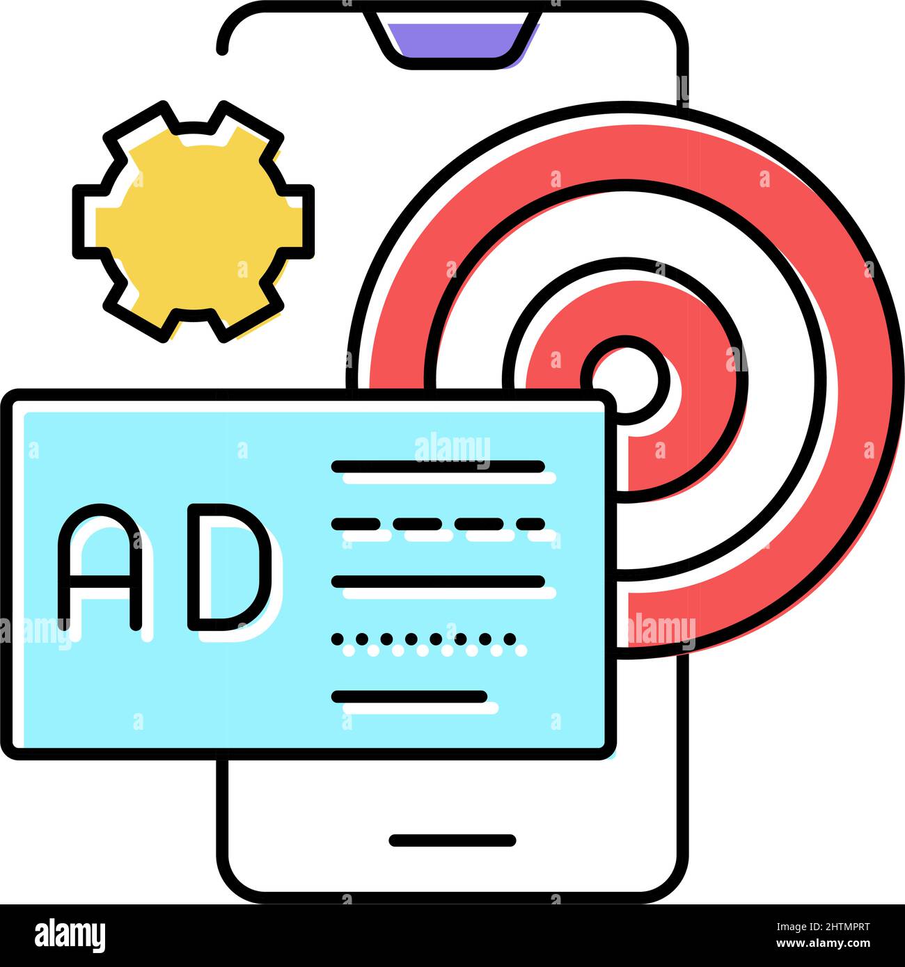 targeted advertising color icon vector sign illustration Stock Vector ...