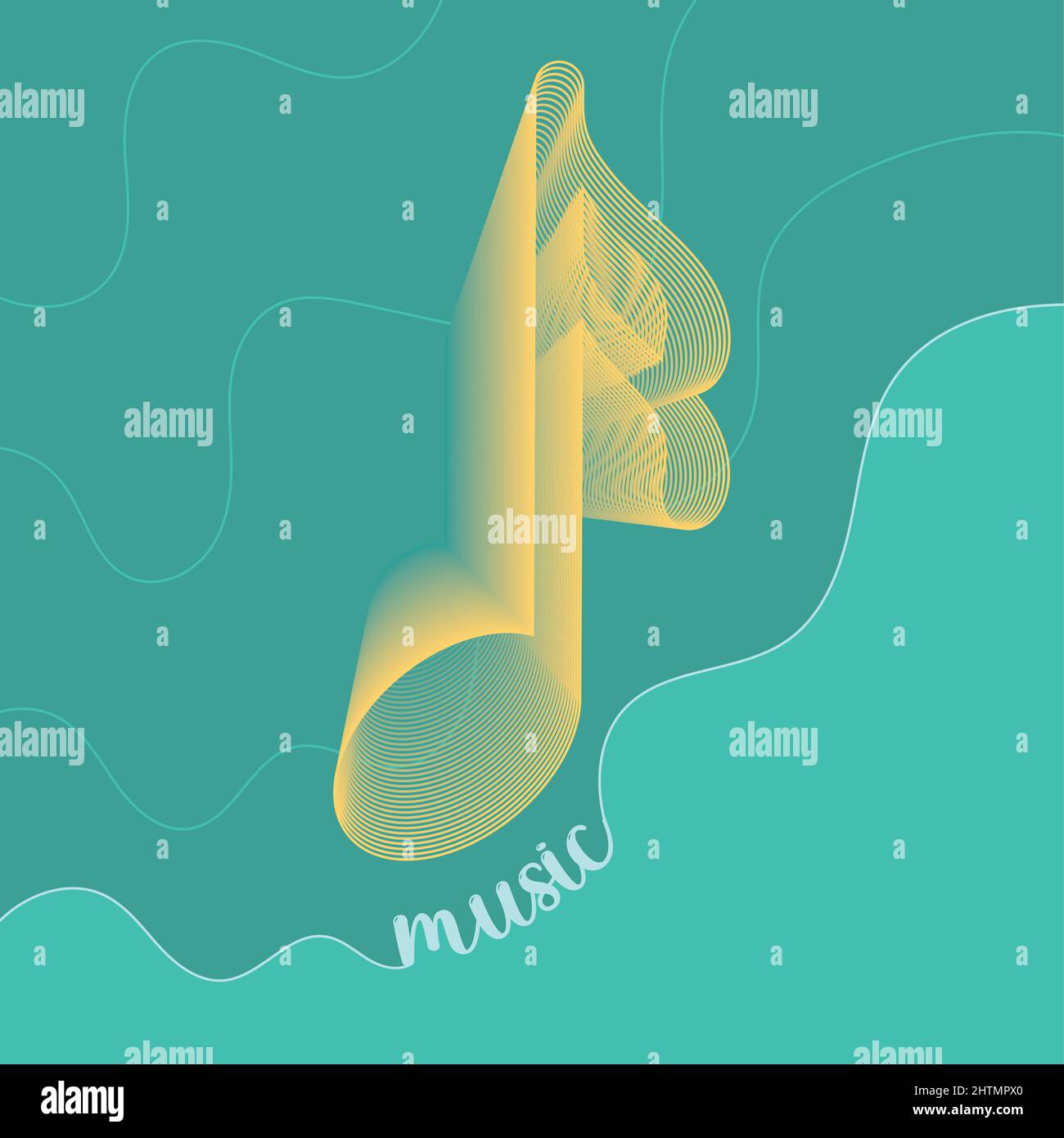 Colored music template with quaver musical note Vector Stock Vector ...