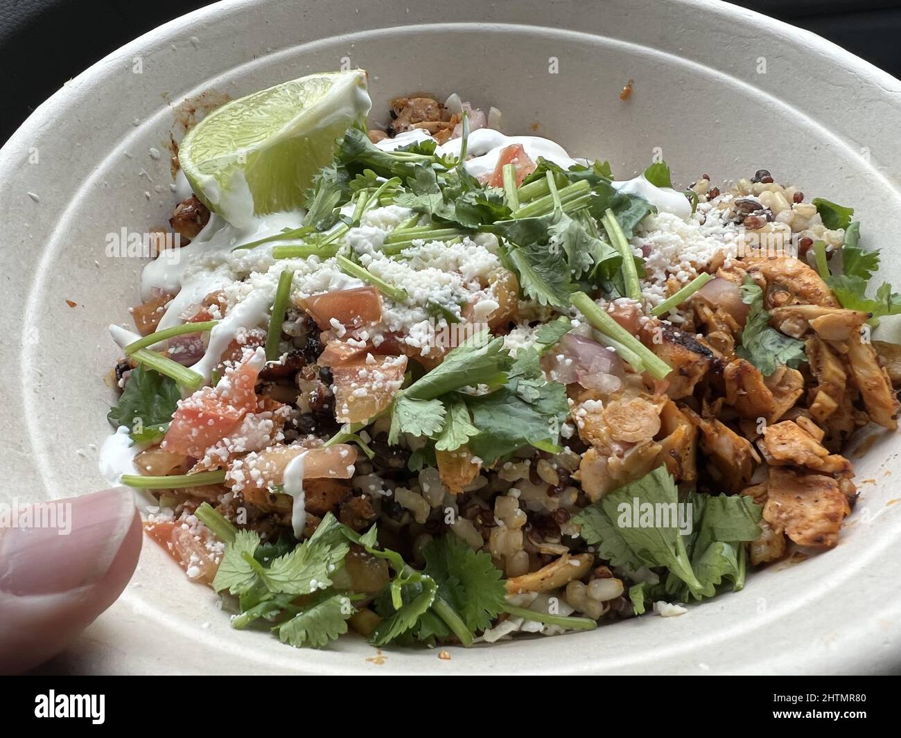 Chicken Elote bowl at Mendocino Farms restaurant in San Ramon ...