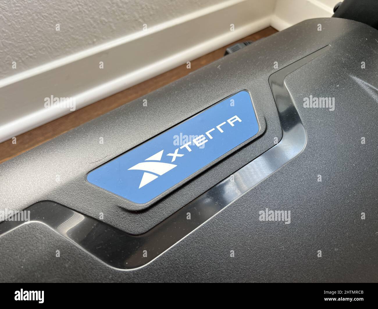 Logo on Xterra brand of home fitness treadmill, Lafayette, California, January 20, 2022. Photo ...